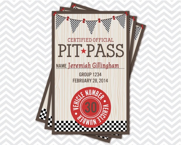 Derby Pit Passes INSTANT DOWNLOAD PRINTABLE Blue and Red | Etsy