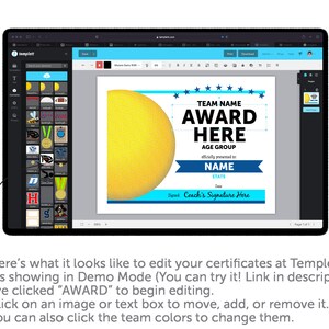 ANY COLORS Editable Kickball Award Certificates Dodgeball | Online ...