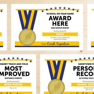 Editable Track and Field Award Certificates - INSTANT DOWNLOAD ...