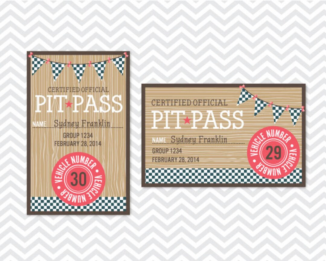 Powder Puff Derby Pit Passes - INSTANT DOWNLOAD PRINTABLE - Driftwood ...
