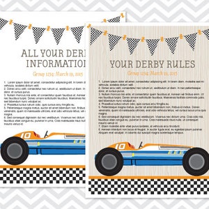Derby Printable Info Pages - INSTANT DOWNLOAD PRINTABLE - Blue and ...