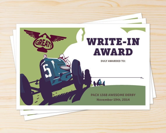 Pinewood Derby Certificates Templates