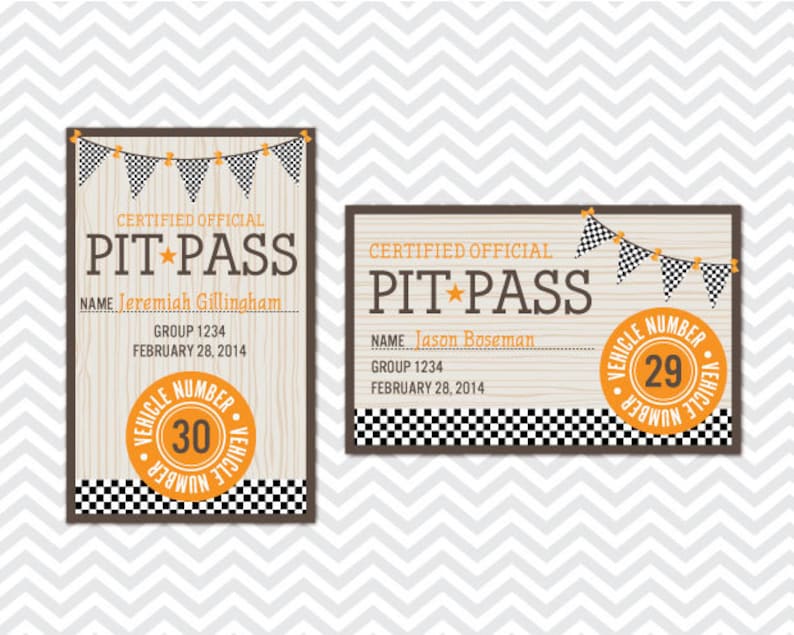 Editable Derby Pit Passes INSTANT DOWNLOAD PRINTABLE Blue | Etsy