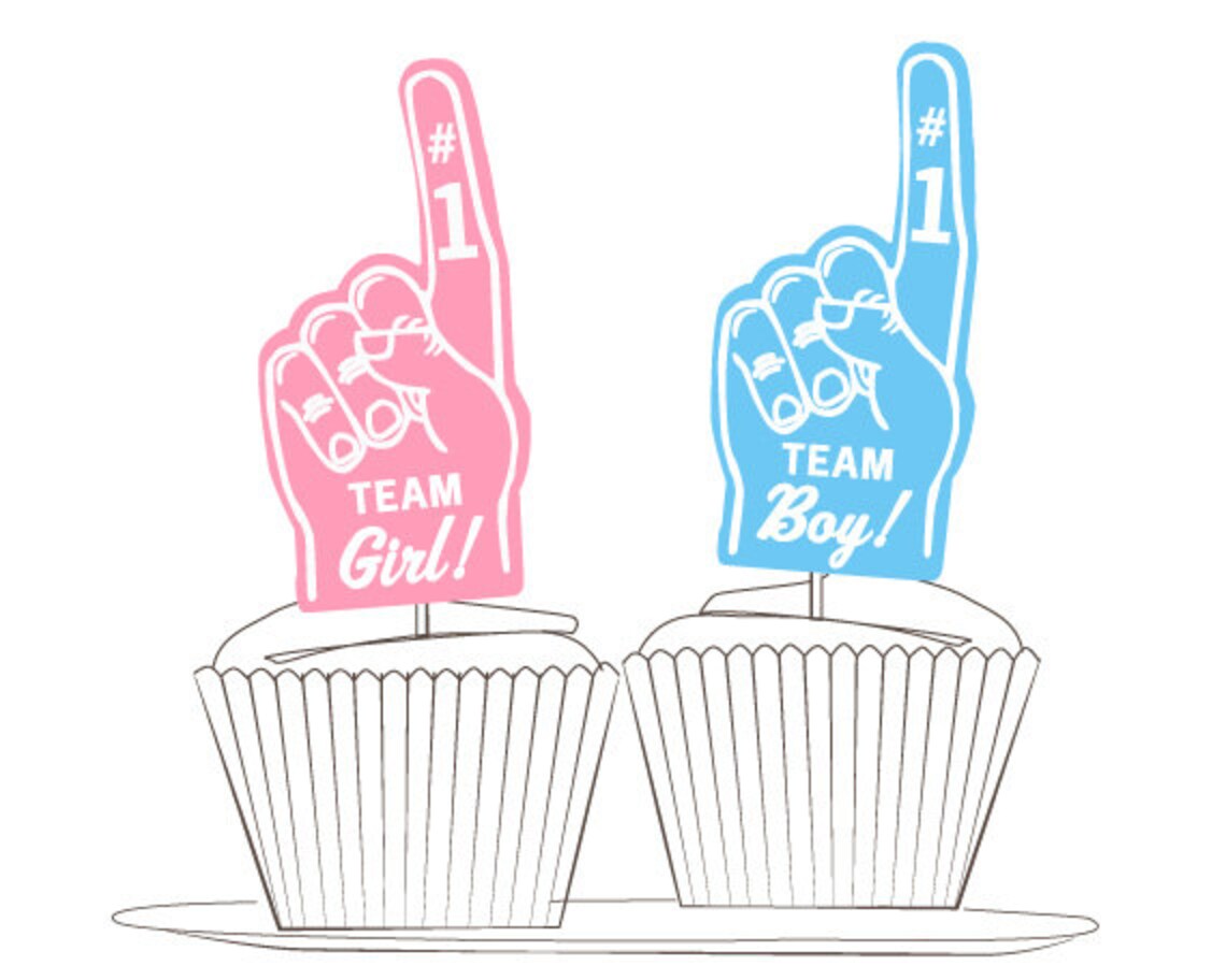Team Boy Team Girl Cupcake Toppers: Gender Reveal Baby Shower, Foam ...