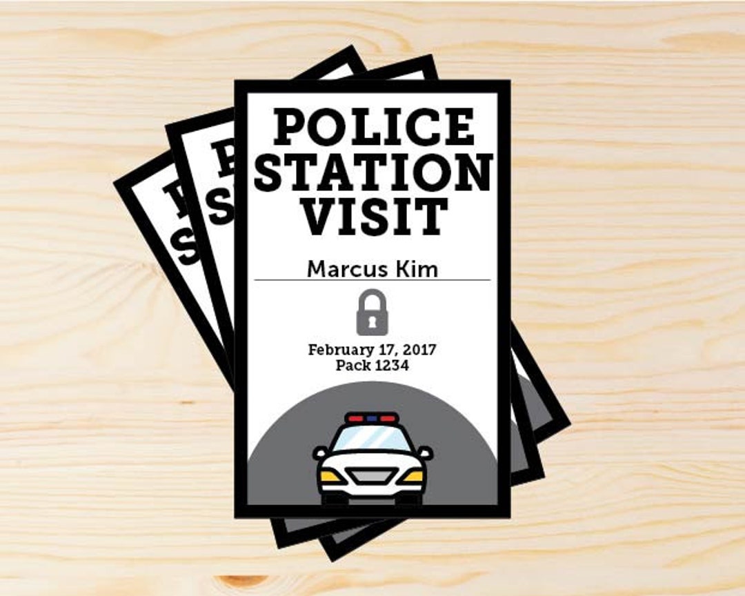 Editable Police Station Visit Card - Etsy