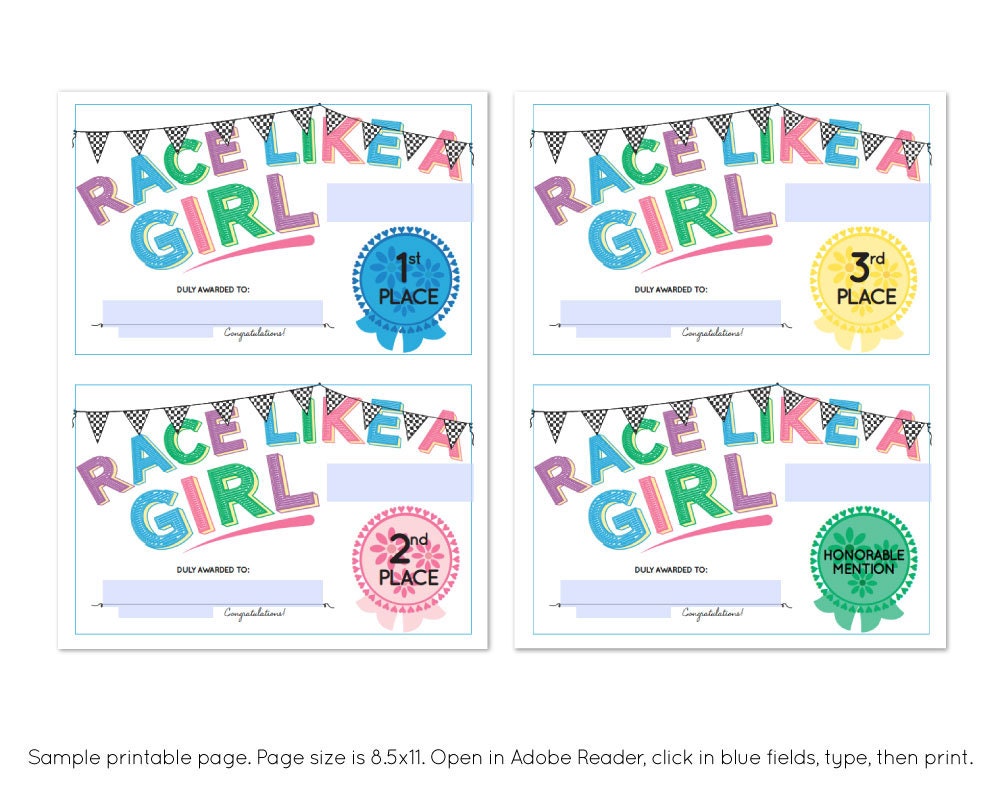 Powder Puff Derby race Like a Girl Place Award - Etsy