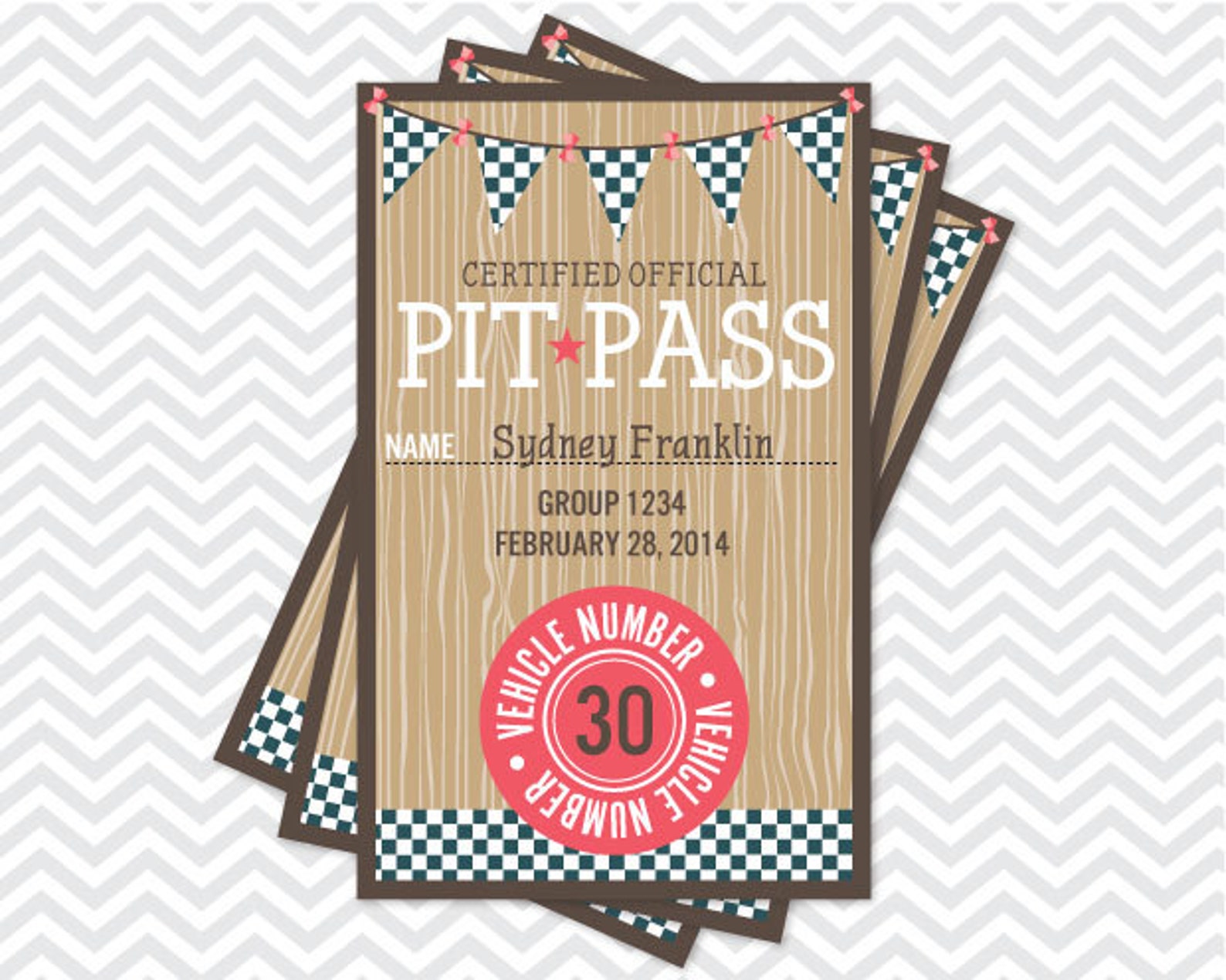 Powder Puff Derby Pit Passes INSTANT DOWNLOAD PRINTABLE | Etsy