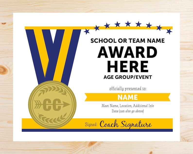 Editable Cross Country Award Certificates INSTANT DOWNLOAD | Etsy