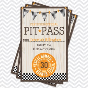 Editable Derby Pit Passes - INSTANT DOWNLOAD PRINTABLE - Blue and ...