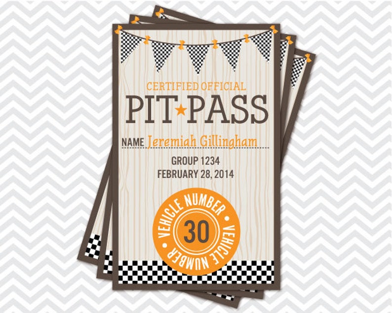 Editable Derby Pit Passes INSTANT DOWNLOAD PRINTABLE Blue - Etsy