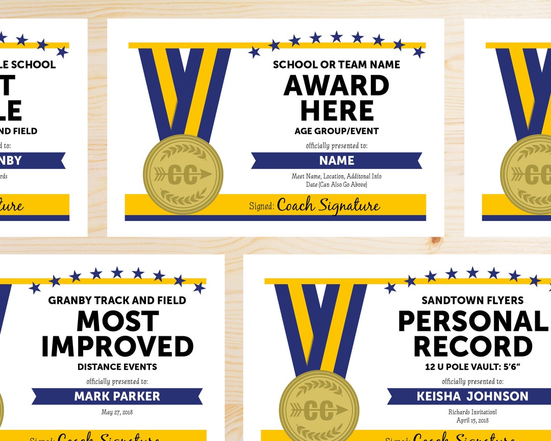 Editable Cross Country Award Certificates - INSTANT DOWNLOAD PRINTABLE ...