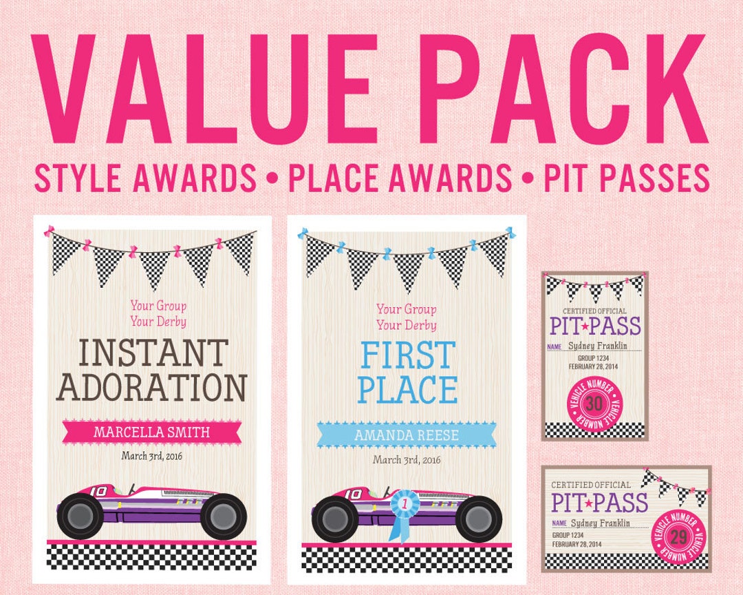 Powder Puff Derby Event Pack - INSTANT DOWNLOAD PRINTABLE - Purple and ...