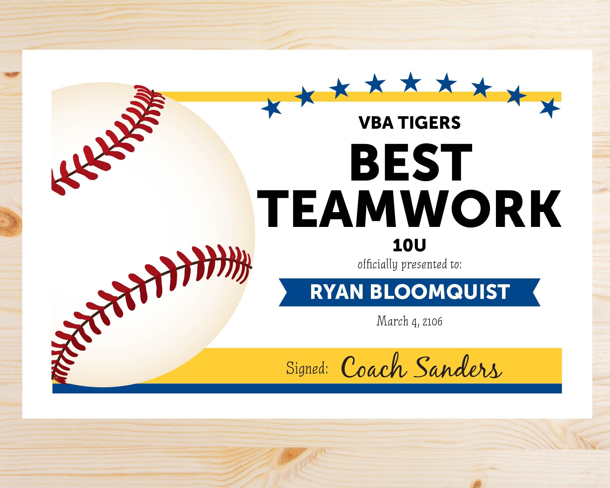 Editable Baseball Award Certificates - INSTANT DOWNLOAD PRINTABLE ...