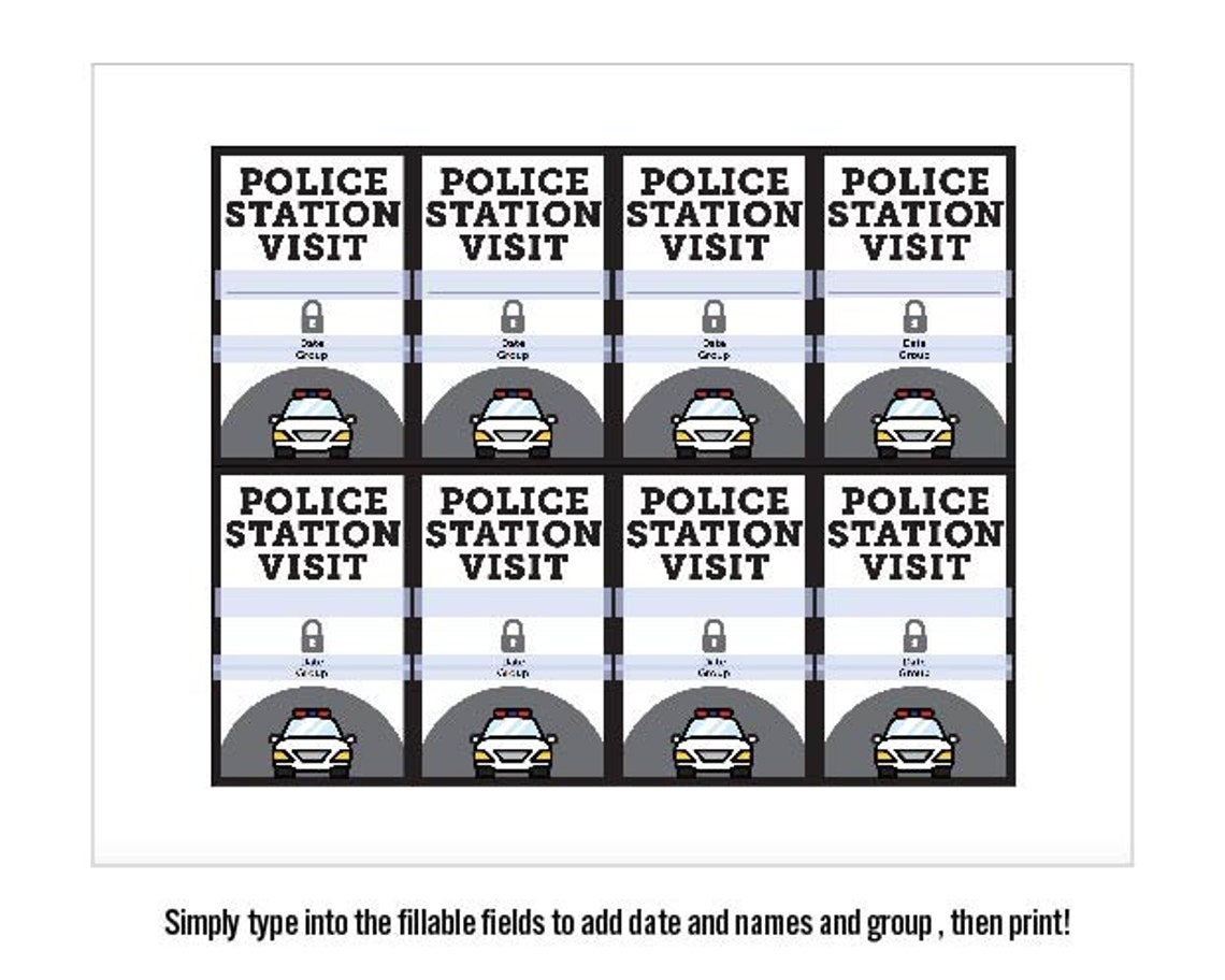 Editable Police Station Visit Card - Etsy