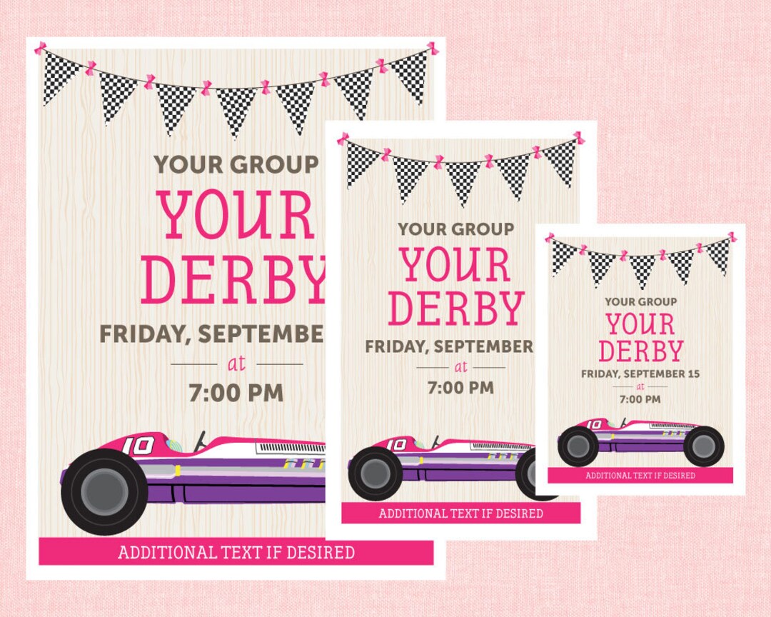 Editable Powder Puff Derby Invitations, Flyers, and Hand-outs - INSTANT ...