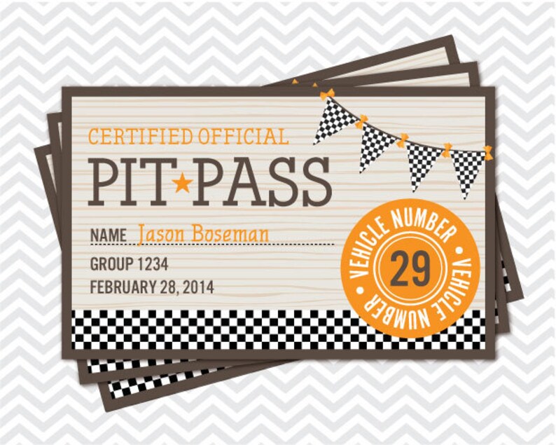Editable Derby Pit Passes INSTANT DOWNLOAD PRINTABLE Blue | Etsy