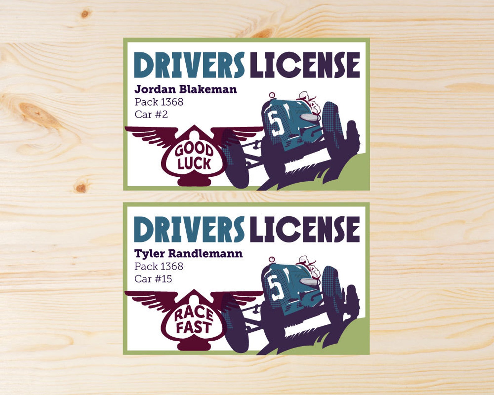 Editable Derby Drivers Licenses - INSTANT DOWNLOAD PRINTABLE - Retro ...