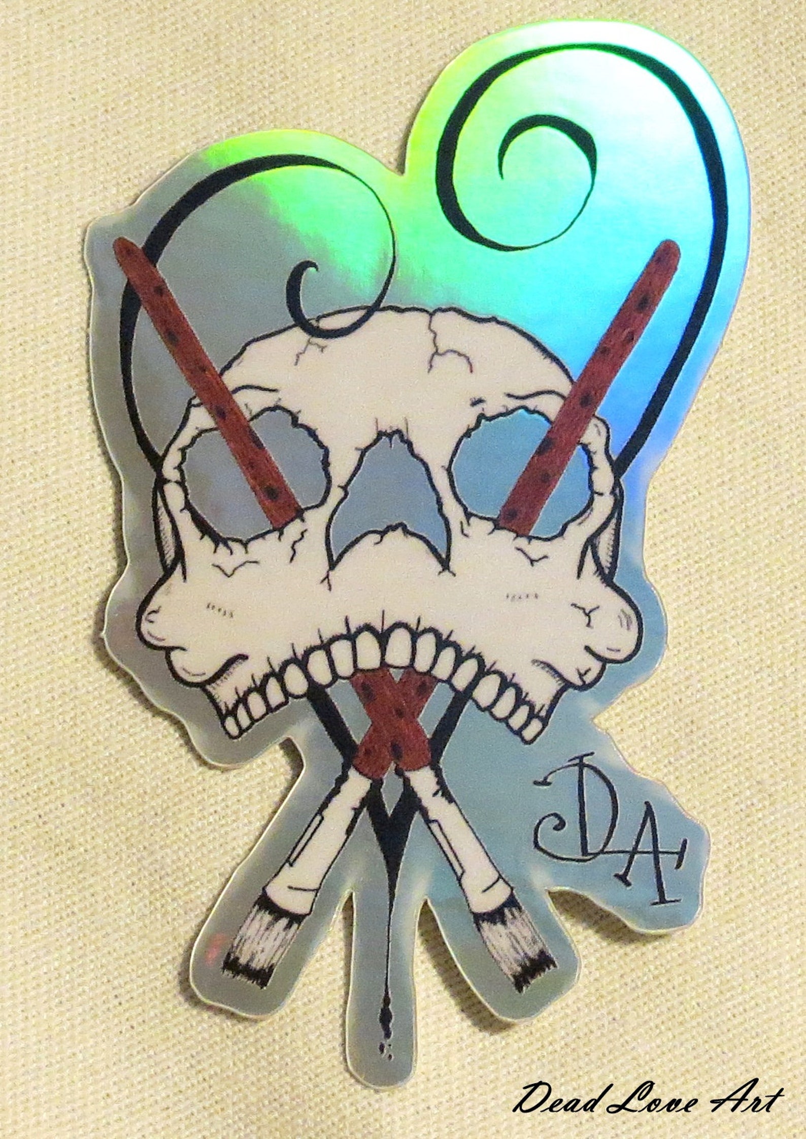 Dead Love Logo Holographic Sticker - Etsy