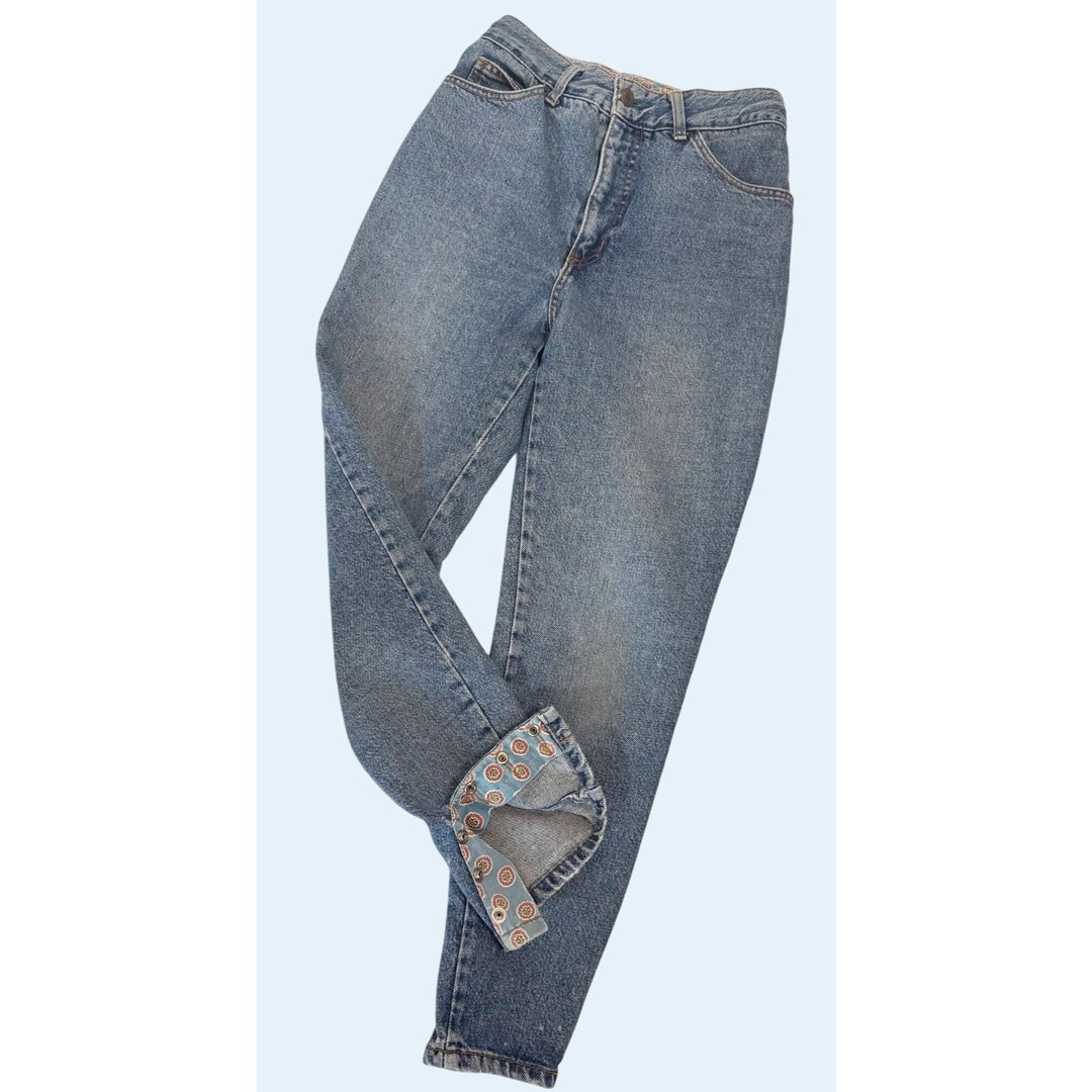 Vintage BONGO 80s / 90s Snap Ankle Button High Waisted Mom Jean Sz 25 ...