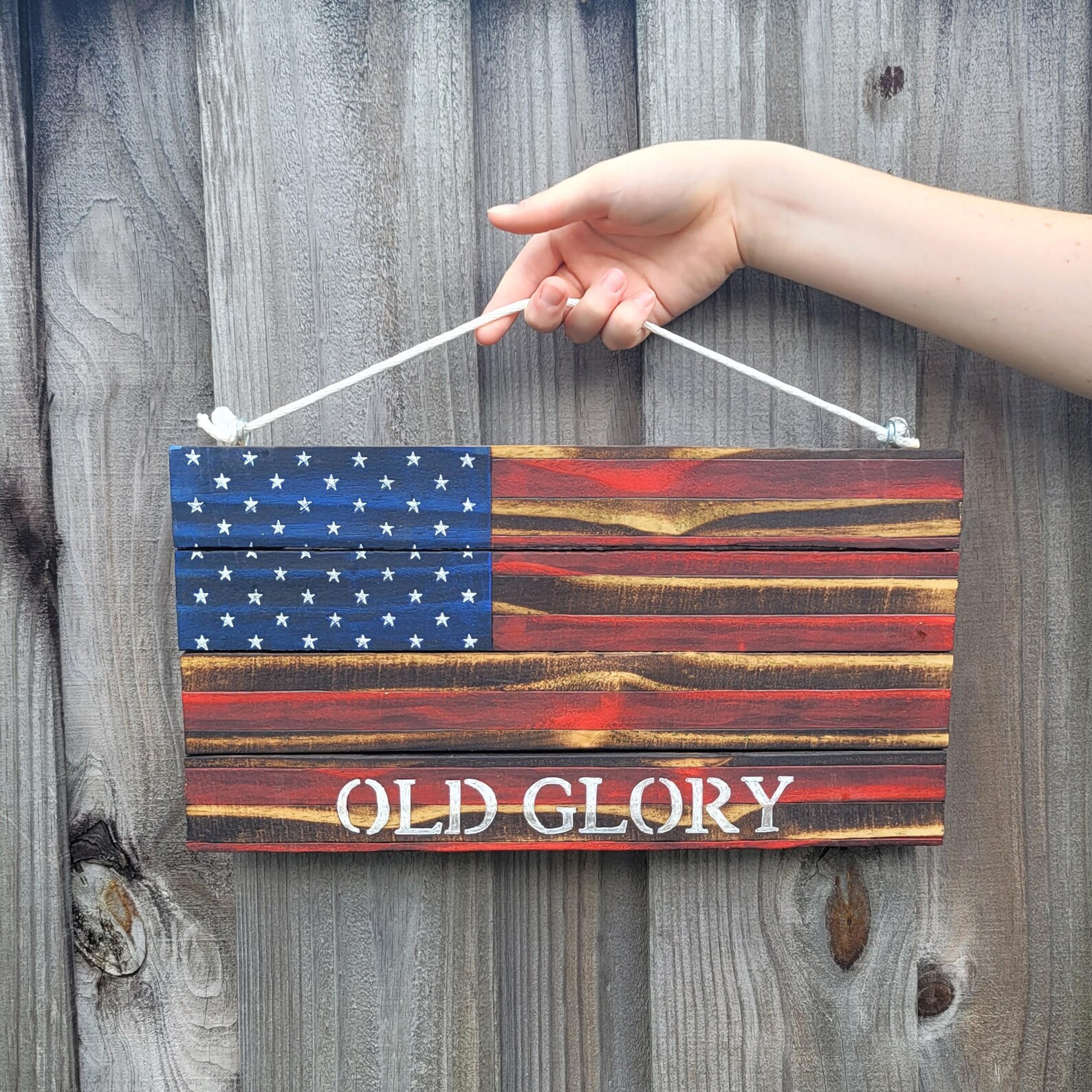 Old Glory Sign - Handmade Wooden American Flag - Art Work - Etsy
