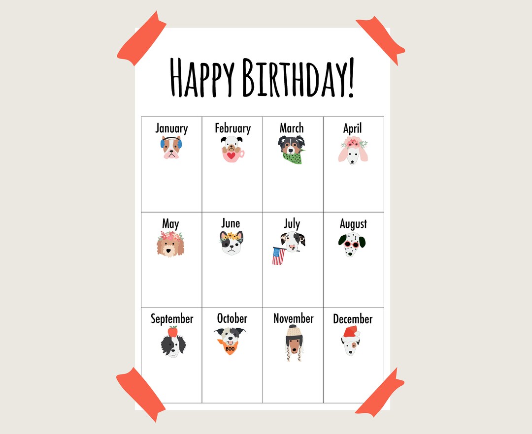 School Classroom Puppy Birthday Poster - Etsy