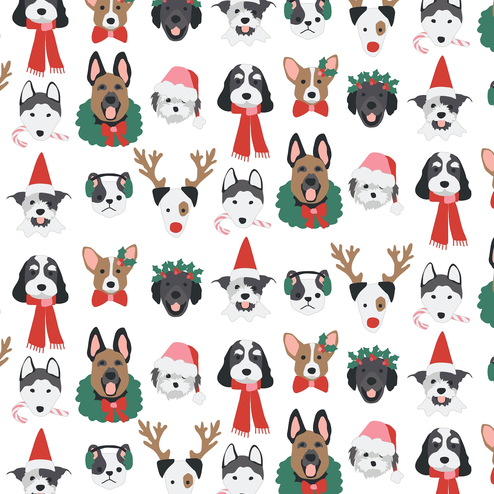 Christmas Puppies Printable Paper or Patterns - Etsy