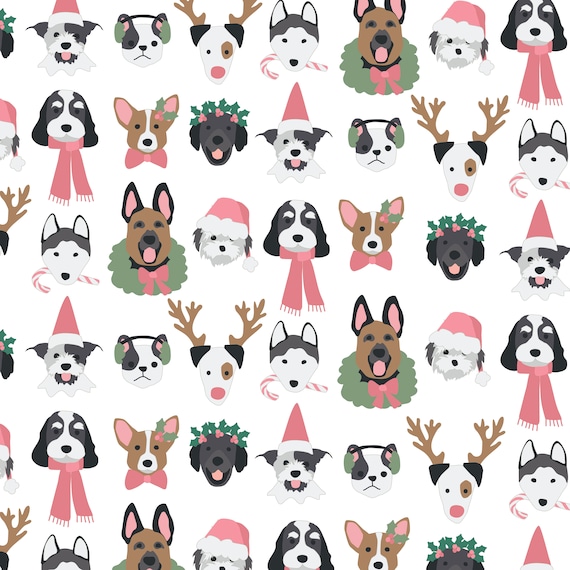 Christmas Puppies Printable Paper or Patterns | Etsy