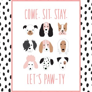 Puppy Dogs With Dalmatian Dots Cute Instant Download Birthday Party ...