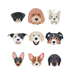 Puppy Dog Face Cute Posters for Party and Kids Room Wall Art Decor Pups ...