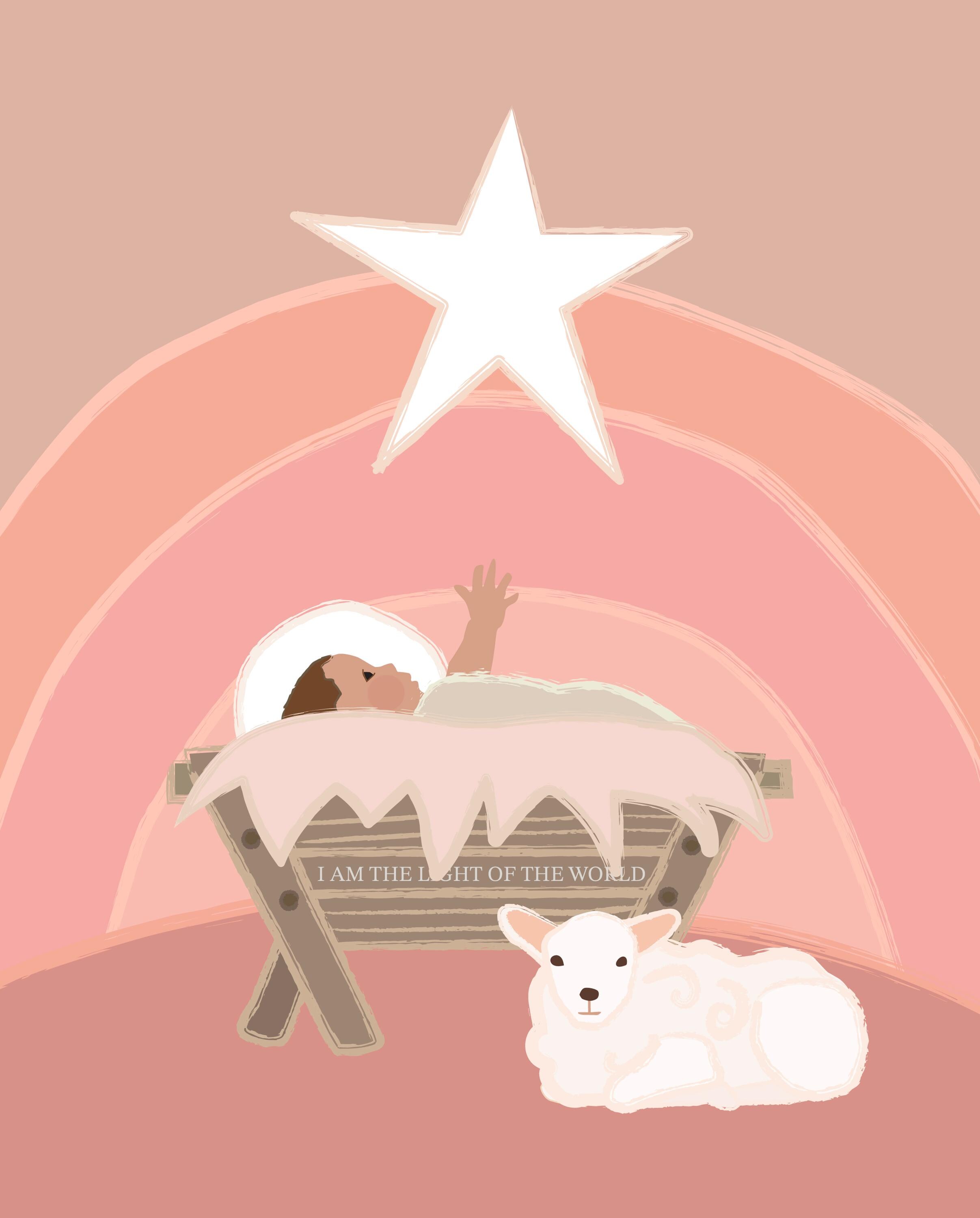 Away in a Manger Christmas Nativity Art With Baby Jesus - Etsy