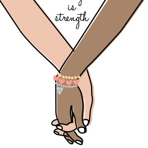 Holding Hands in Love and Unity Drawing Wall Art Poster - Etsy