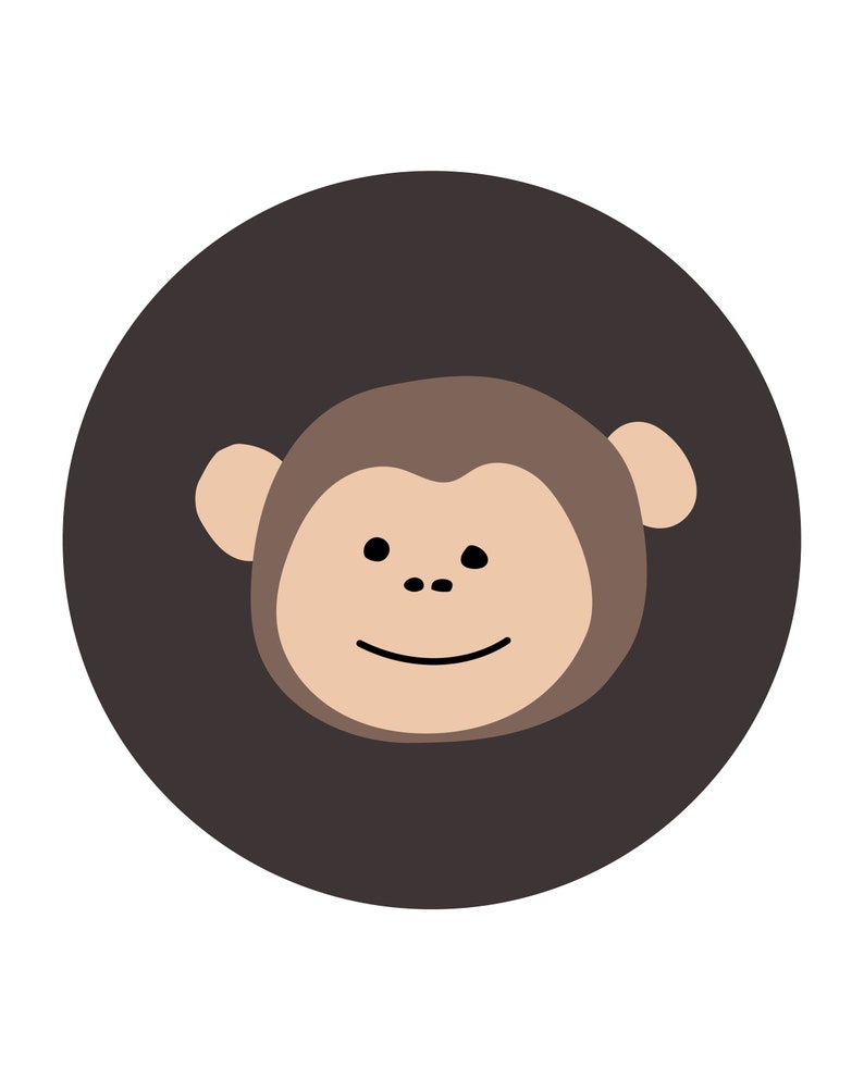 Wild Animals party circles for banner labels tags tan | Etsy