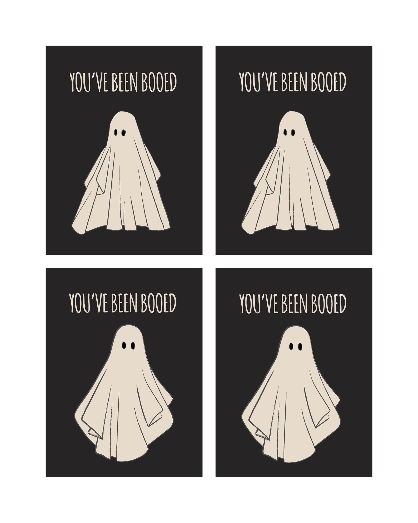 You've Been Booed Halloween Ghost and Pumpkin Cards and - Etsy