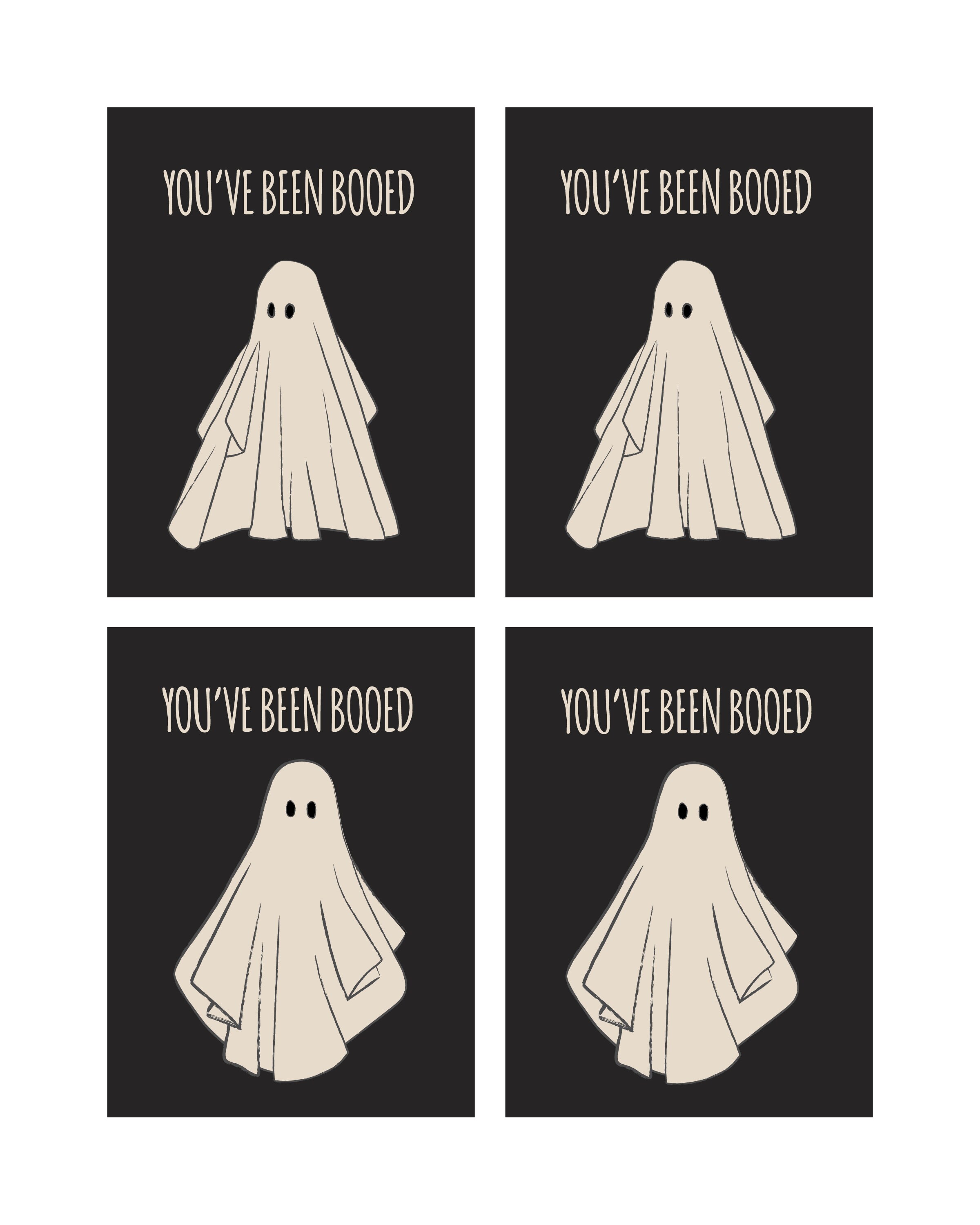You've Been Booed Halloween Ghost and Pumpkin Cards and Tags - Etsy