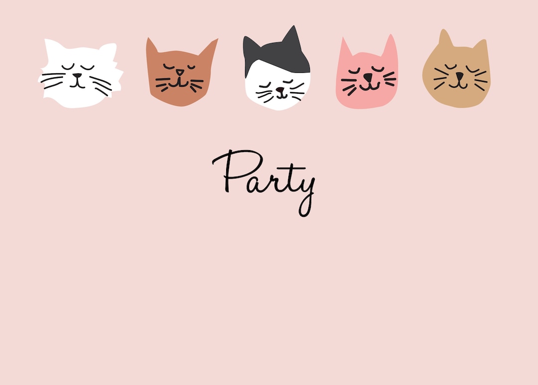 Customized Kitty Cat Party Invitations - Etsy
