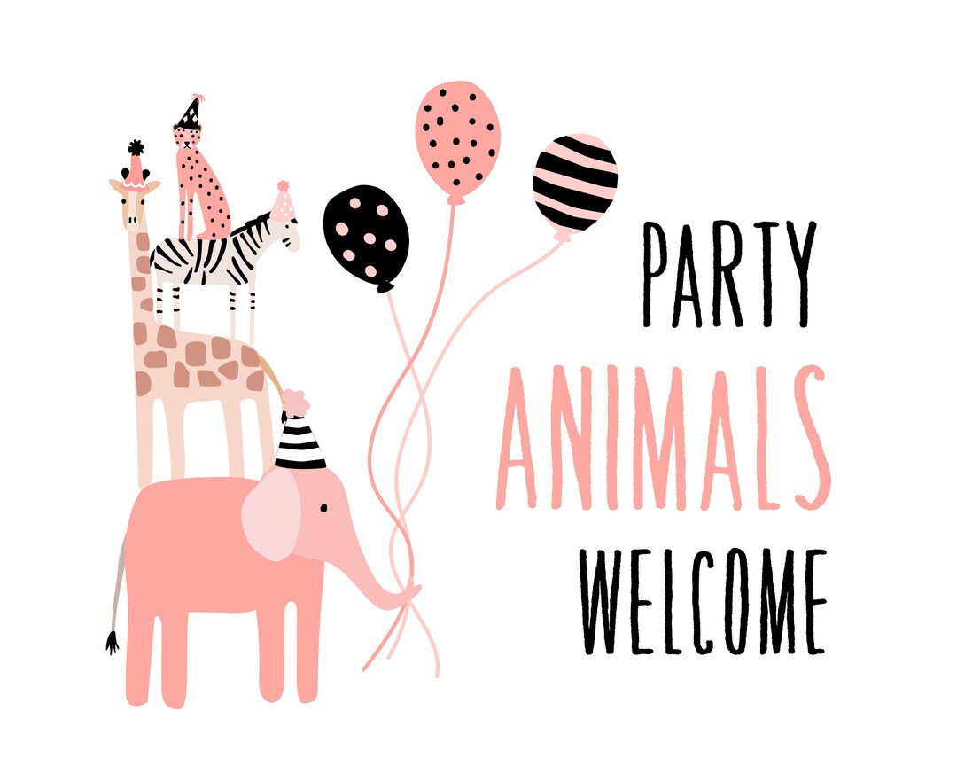 Wild Animals Party Pack - Pink - Etsy