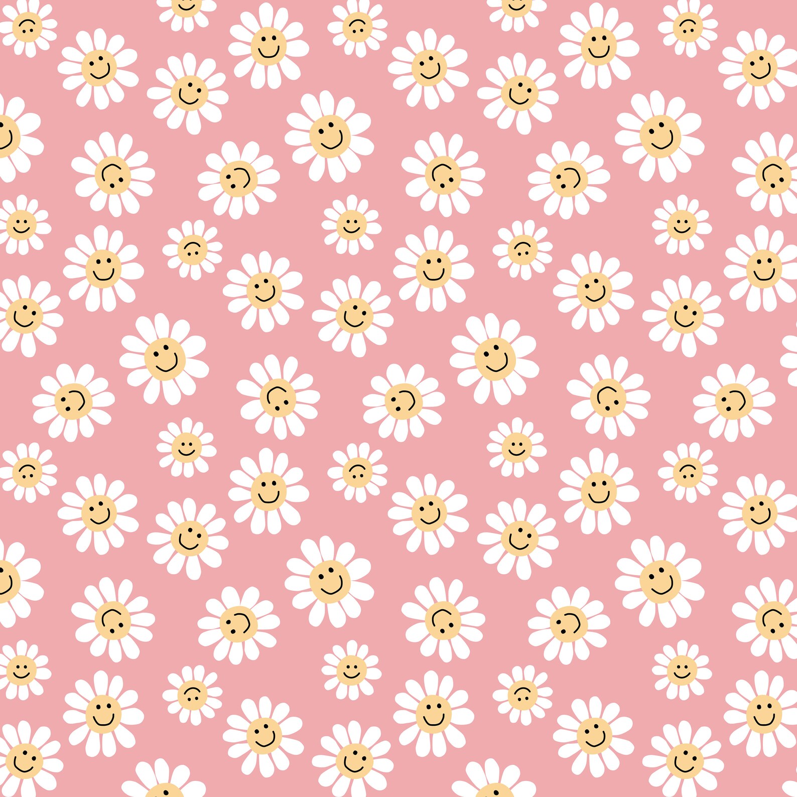 Peace Love Smile Pink Smiley Daisies - Etsy