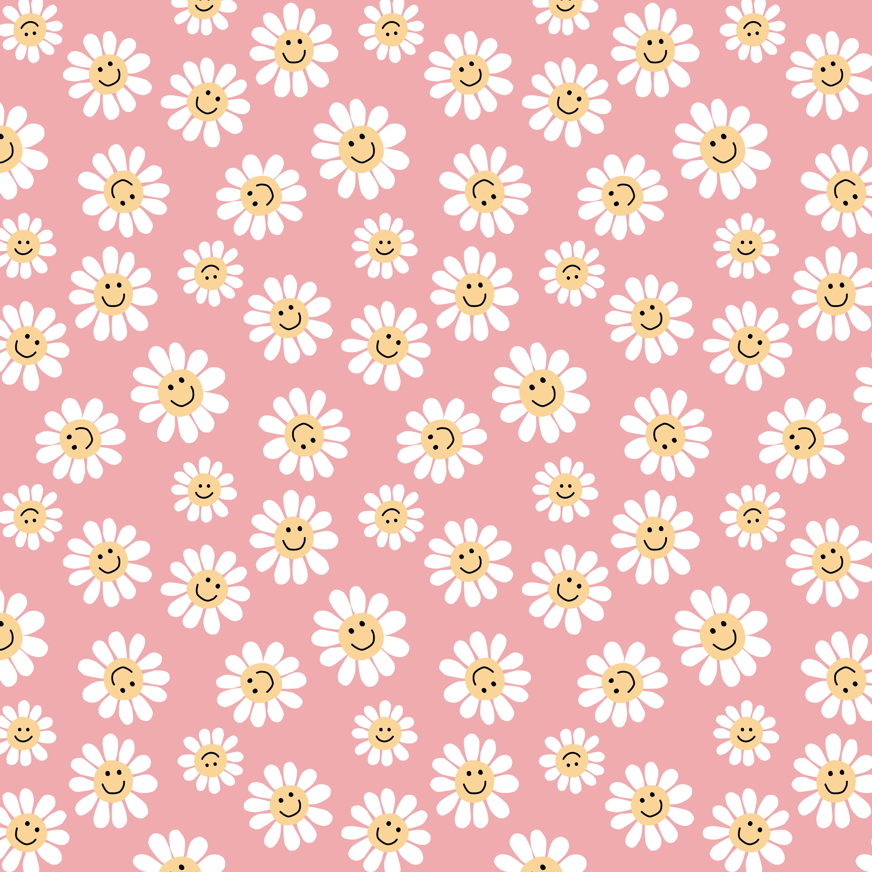 Peace Love Smile Pink Smiley Daisies - Etsy