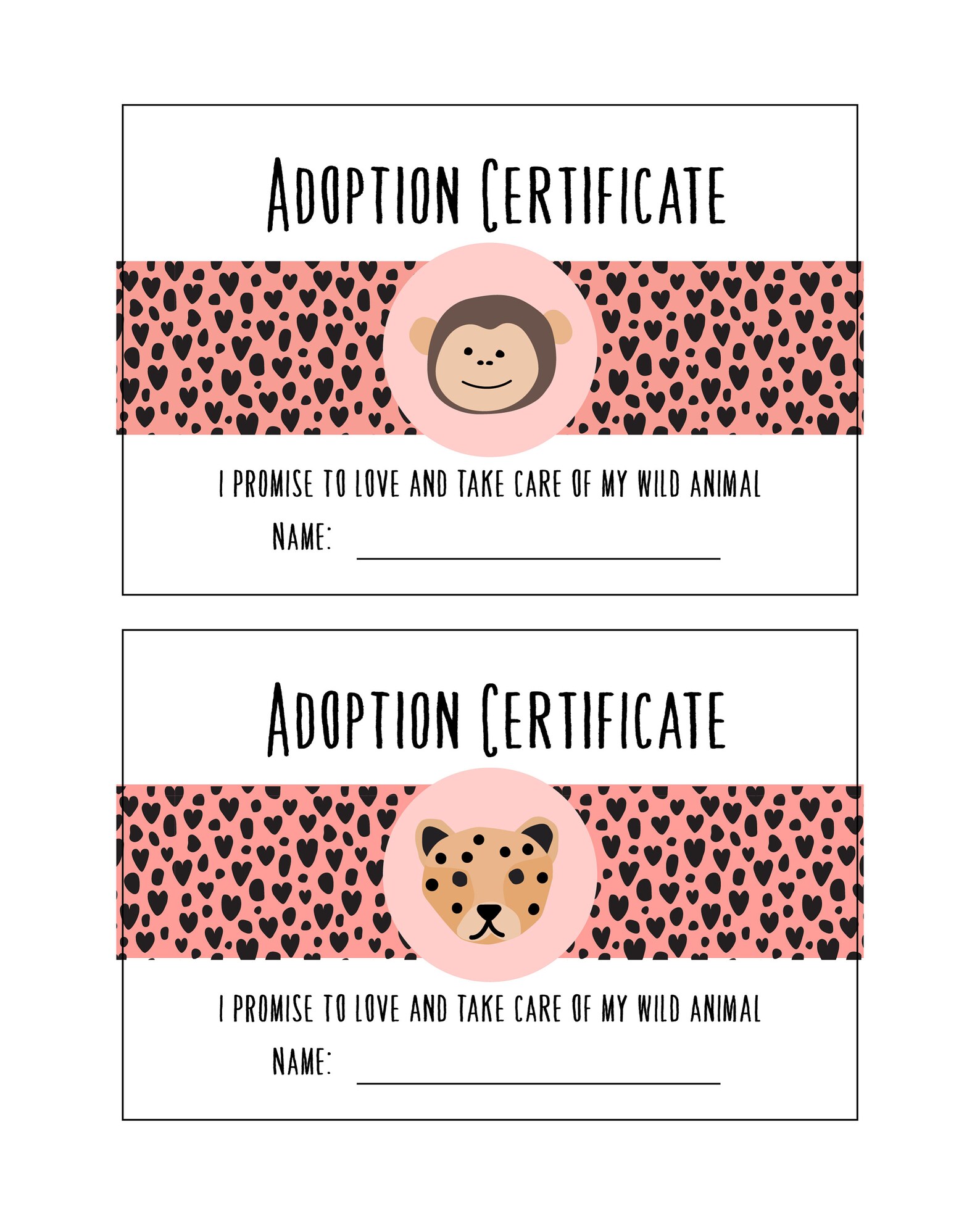 Wild Animals Party Pack Pink - Etsy