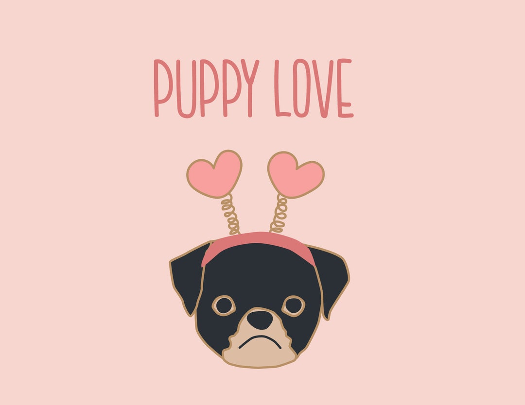 New Puppy Love Digital Printable Valentine's Day Cards - Etsy