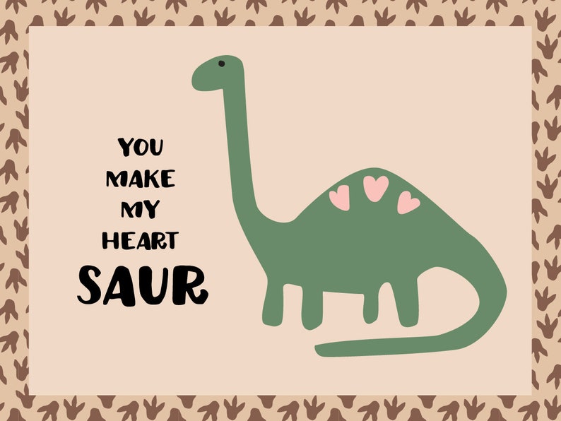 Dino-mite Dinosaur Printable Valentine Cards | Etsy