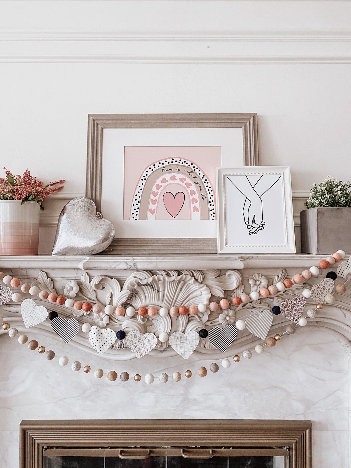 Holding Hands in Love and Unity Drawing Wall Art Poster - Etsy