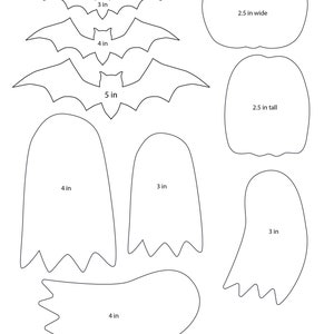 Halloween Shapes Pattern Template Ghost Pumpkin Bat - Etsy