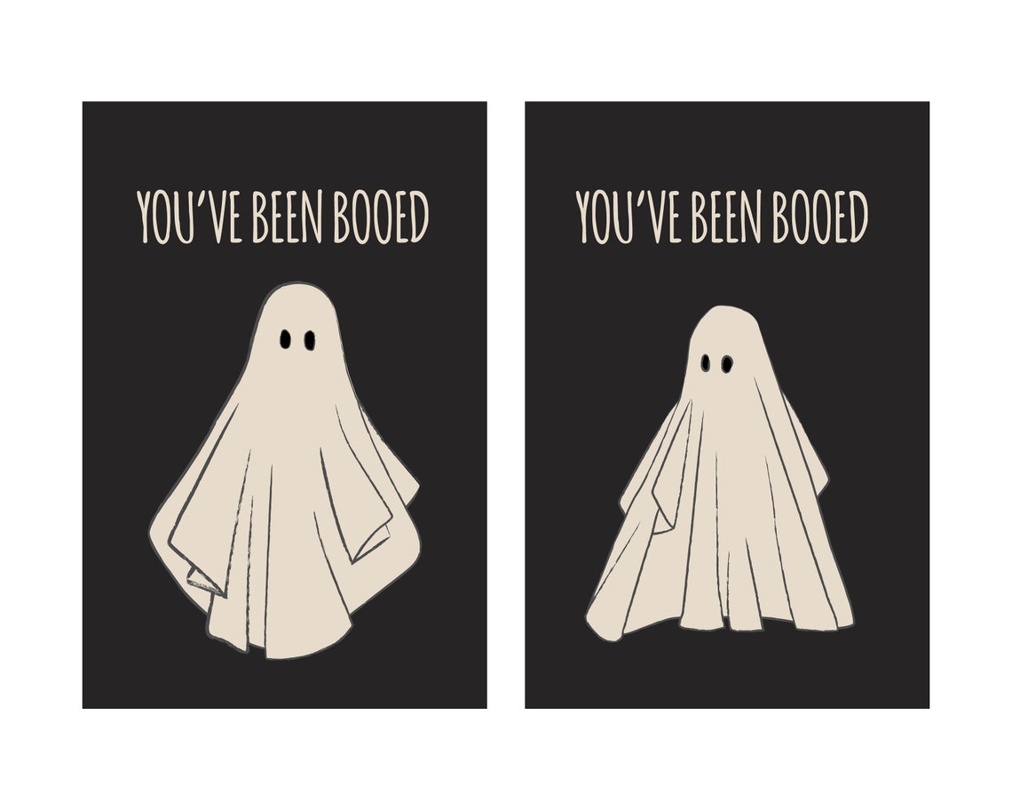 You've Been Booed Halloween Ghost and Pumpkin Cards and Tags - Etsy