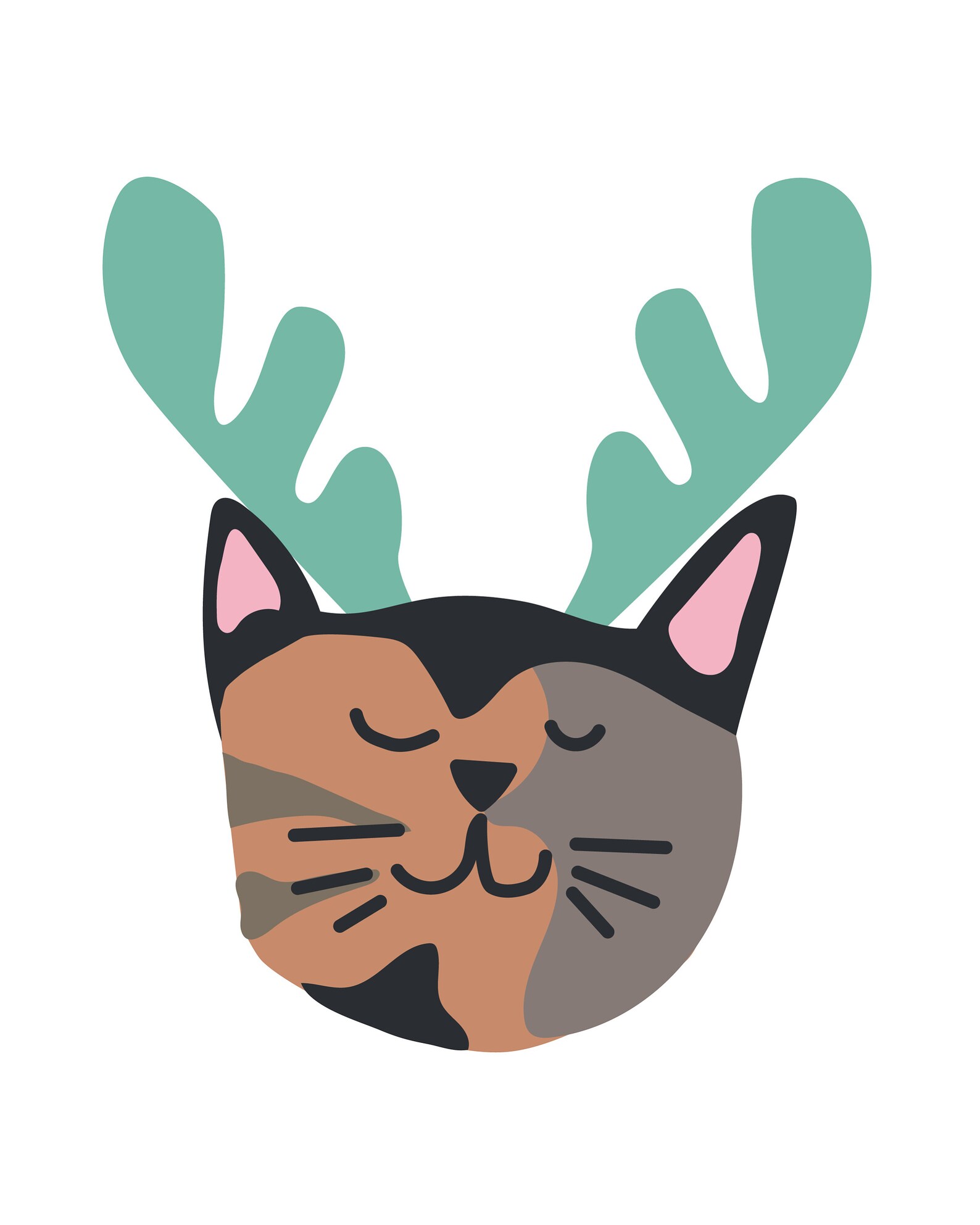 Christmas Kitty Cat Faces Wall Art Posters for Holiday Decor - Etsy