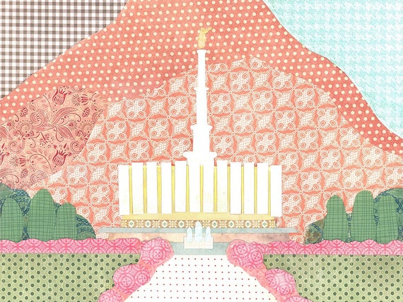 Provo Temple Cut Paper Collage Digital Download | Etsy