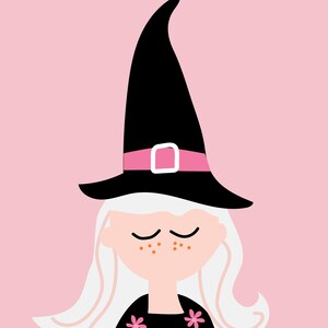 Pink Witch Faces Halloween Decor Wall Art Posters - Etsy