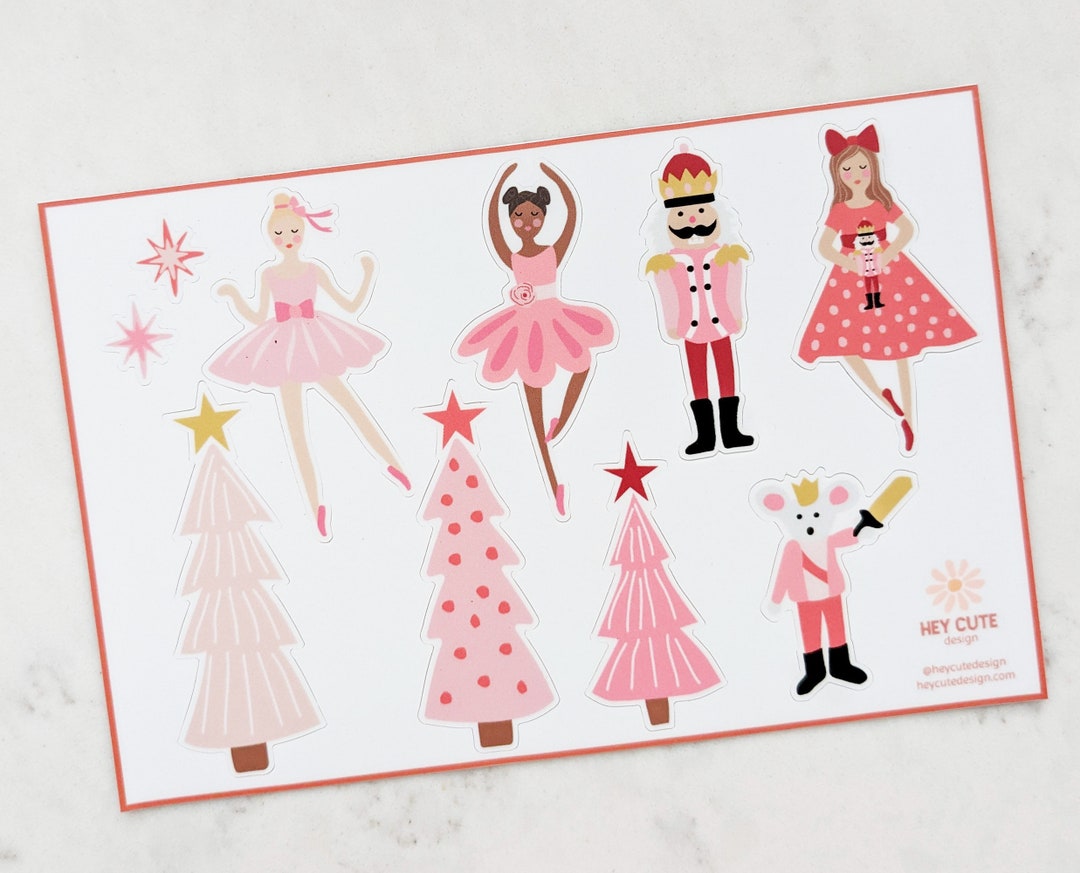 Nutcracker Sticker Sheet Pink Ballerina Stickers 4x6 Stickers ...