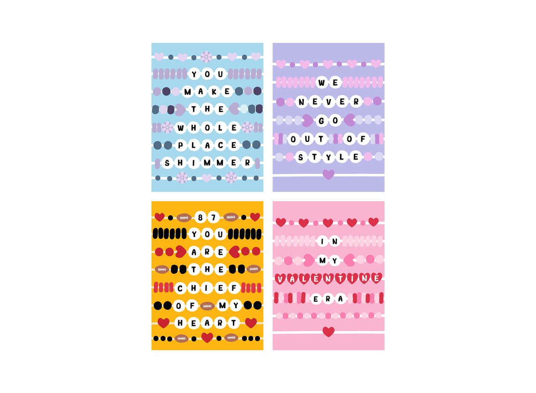 Swiftie Friendship Bracelets Valentine's Day Classroom Cards - Etsy