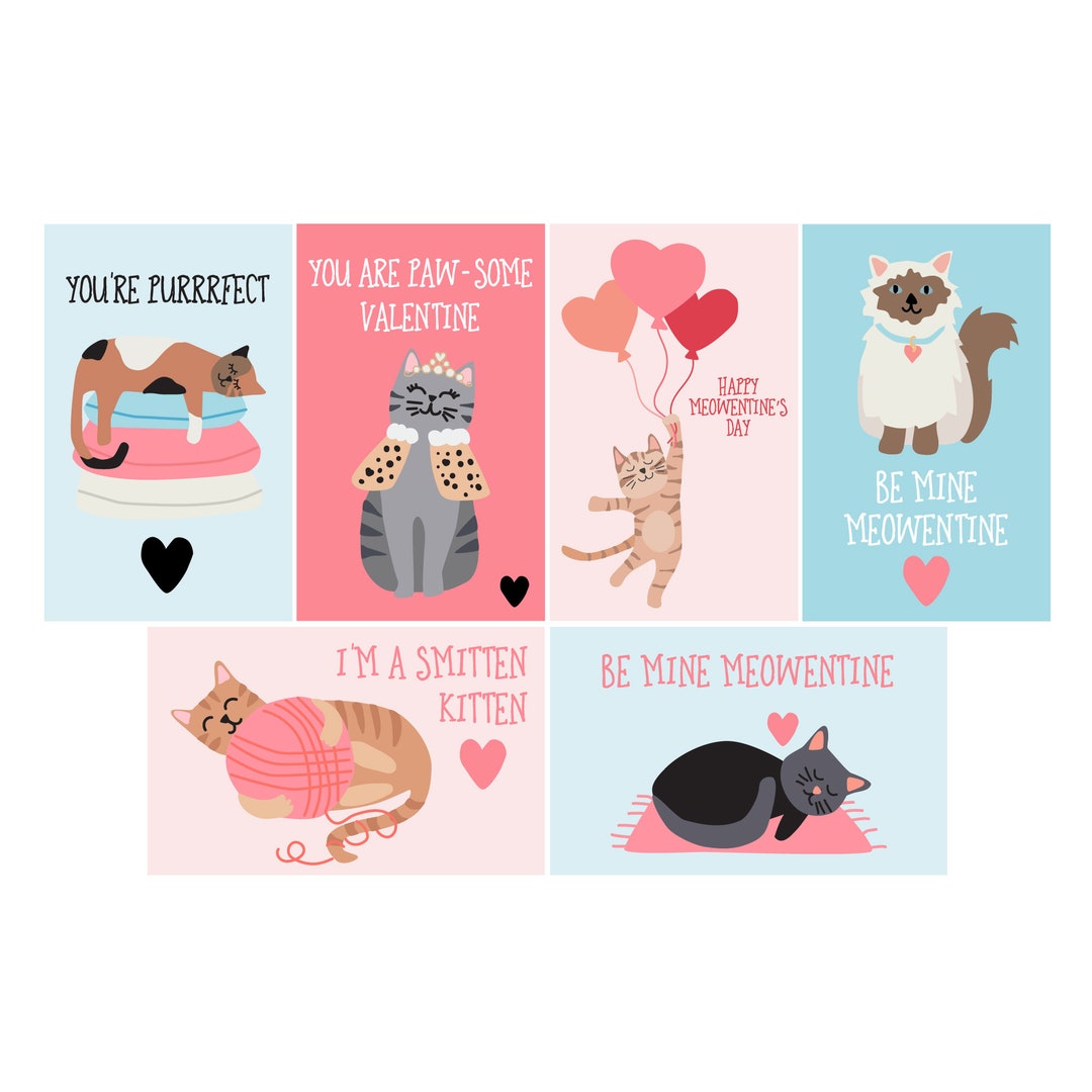 Kitty Cat Valentine Cards - Etsy